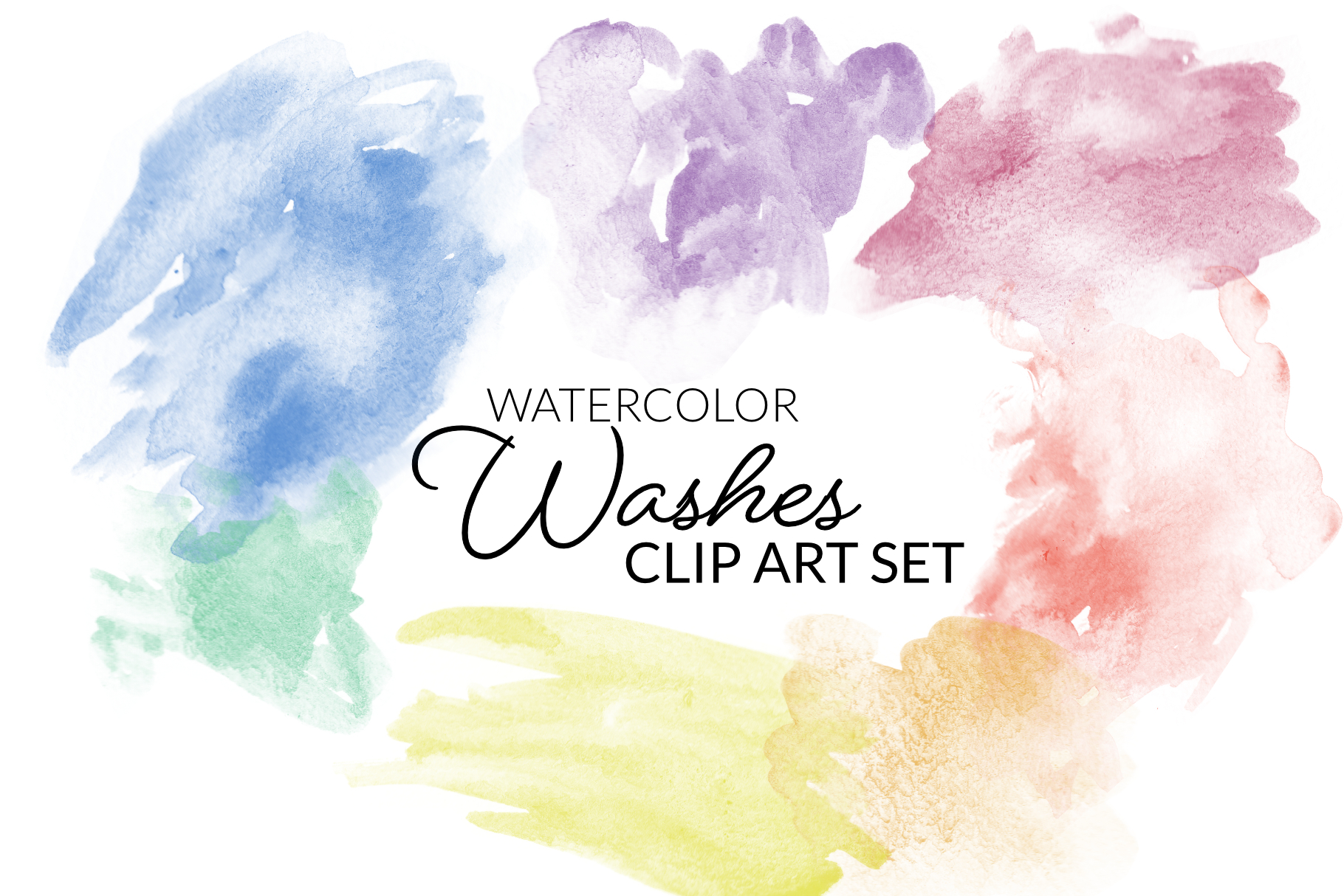 Watercolor Abstract Washes Clipart | digitalpresscreation.com